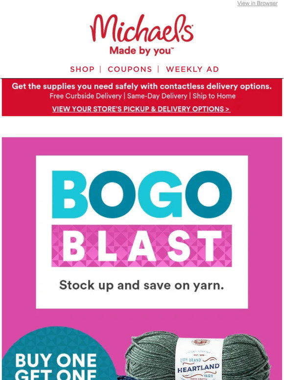 Michaels: It’s a BOGO Blast at Michaels! 🚀 Stock up on frames, canvas ...