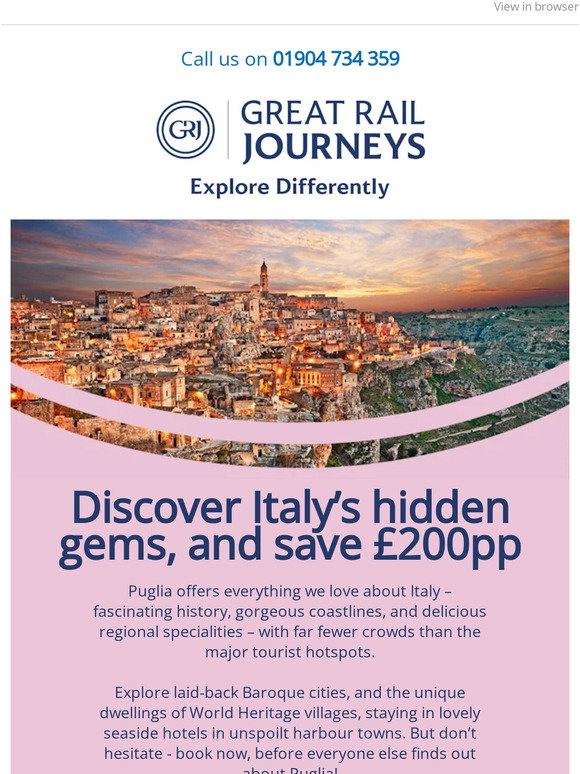 Great Rail Journeys: 5 beautiful places to visit in Puglia | Milled