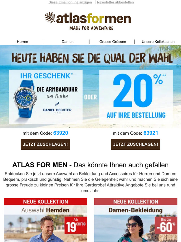 Atlas For Men: 20% auf Ihre Bestellung oder ein Geschenk | Milled