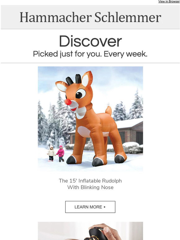 Hammacher Schlemmer: The 15' Inflatable Rudolph With Blinking Nose and ...
