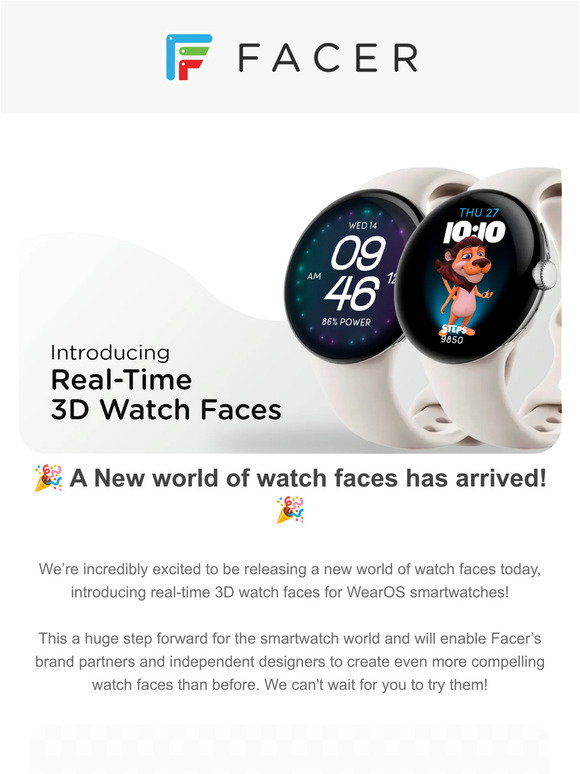 Facer: 🤩 Introducing Real-Time 3D Watch Faces | Milled