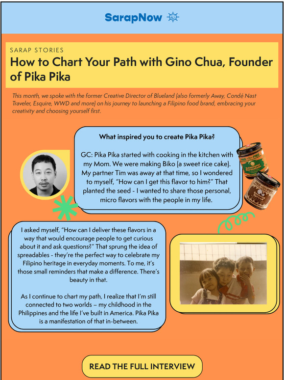 Sarap Now: Sarap Stories 💬: How to Chart Your Path with Gino Chua ...