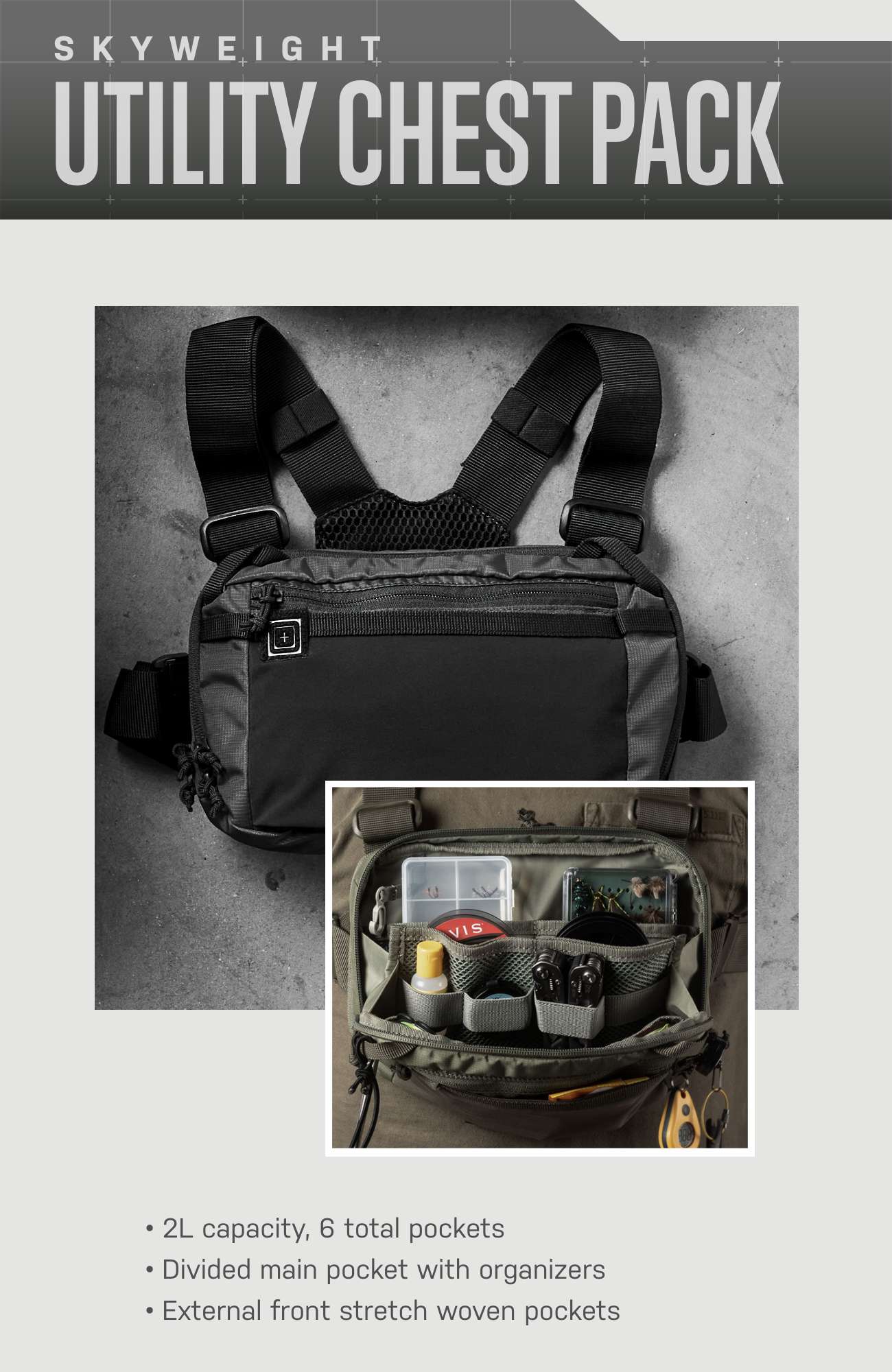 5.11 Tactical: NEW: Skyweight Chest Packs | Milled