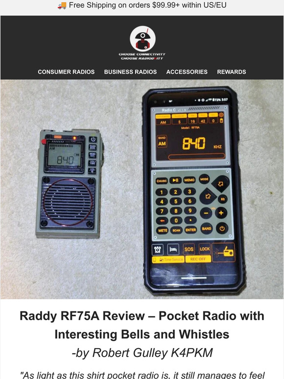 Radioddity: Raddy RF75A Review: Pocket Radio with Interesting Bells and ...
