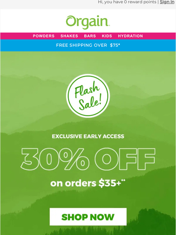 Orgain: 30% OFF Early Access Pass | Milled