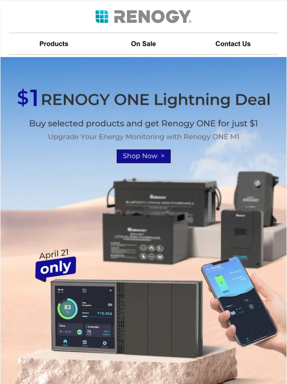 Renogy: ⚡$1 Lightning Deal for Renogy ONE is back! | Milled