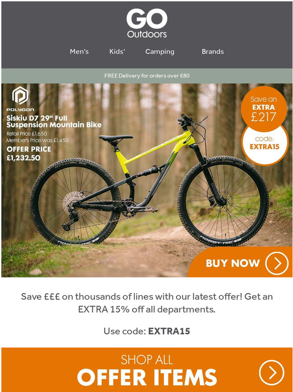 Go Outdoors: Extra savings on these 👀 | Milled