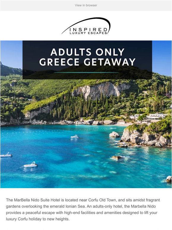 Inspired Luxury Escapes: Adults Only Luxury Corfu Escape | Milled