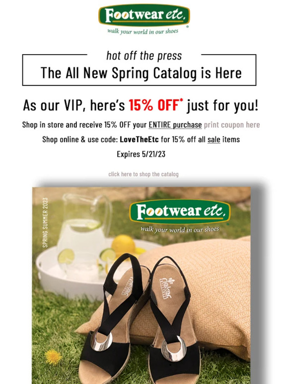 Footwear ETC.: VIP Coupon: The Spring/Summer Catalog is HERE | Milled