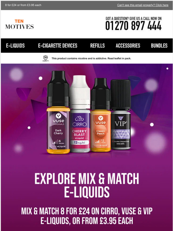 Ten Motives: Explore Mix & Match E-liquids. | Milled