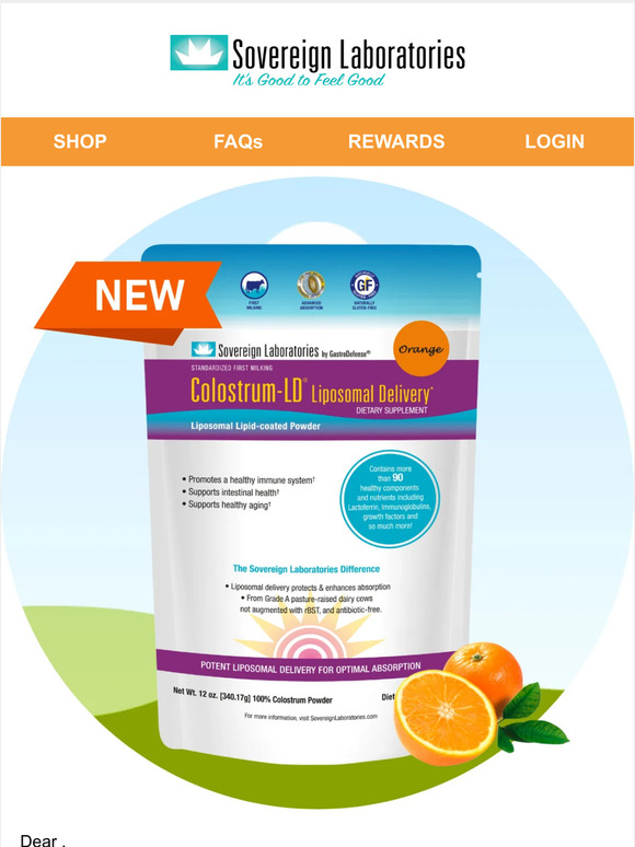 Sovereign Laboratories: Introducing Natural Orange Flavor Colostrum-LD ...