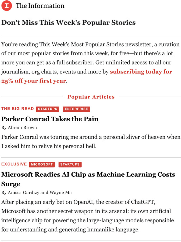 The Information: This Week's Most Popular Stories | Milled