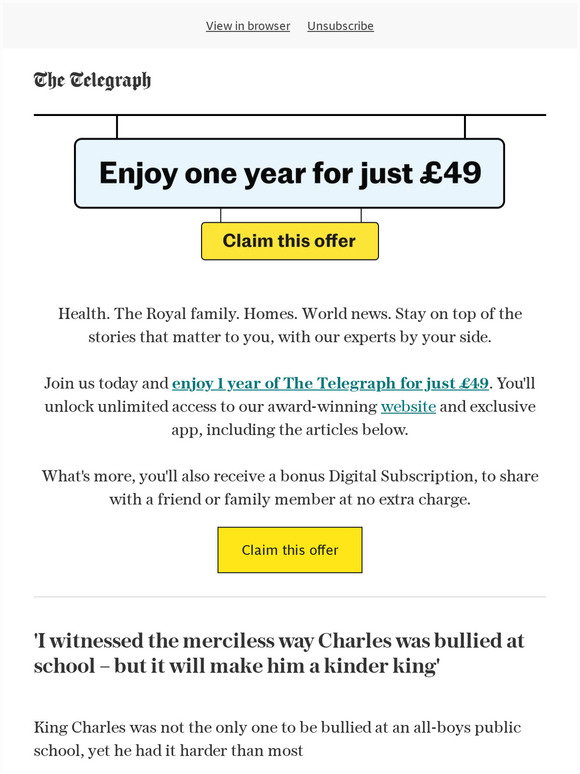 The Telegraph: One year's access. Just £49 | Milled