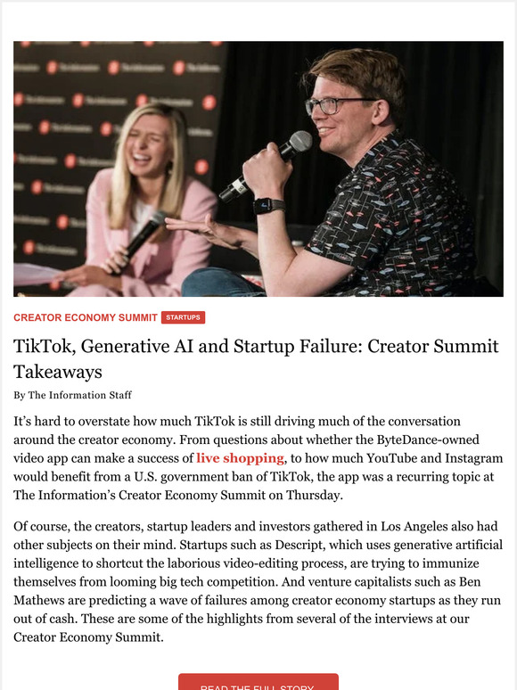 The Information: TikTok, Generative AI and Startup Failure: Creator ...