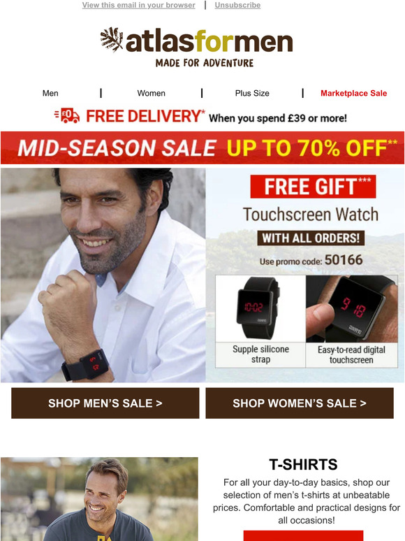 Atlas For Men: A free Touchscreen Watch with your order | Milled