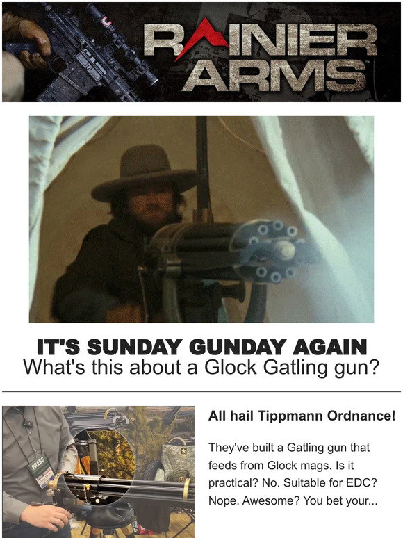 Rainier Arms: SUNDAY GUNDAY: Glock Mag Gatling Guns and Buckshot to the ...