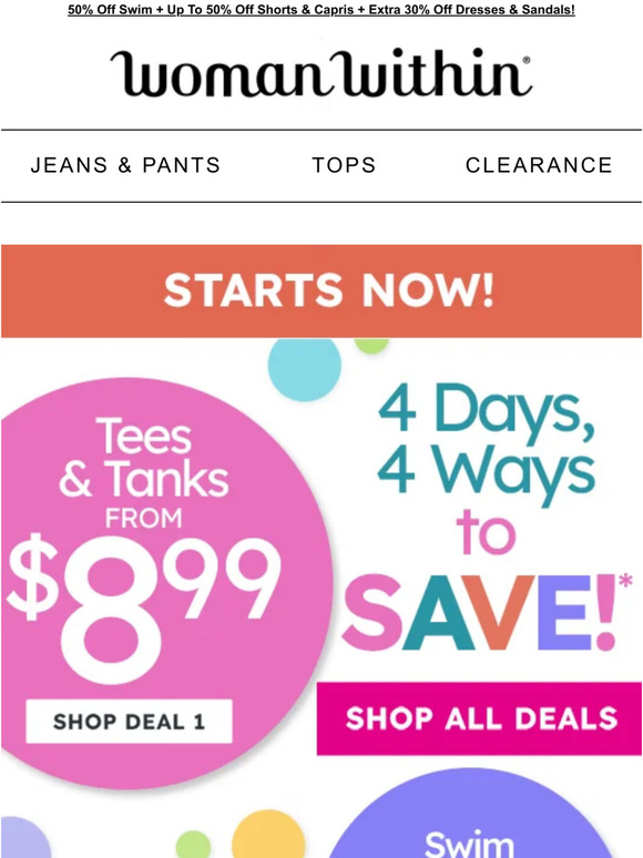 Woman Within: Official Confirmation: From $8.99 Tees & Tanks During 4 ...