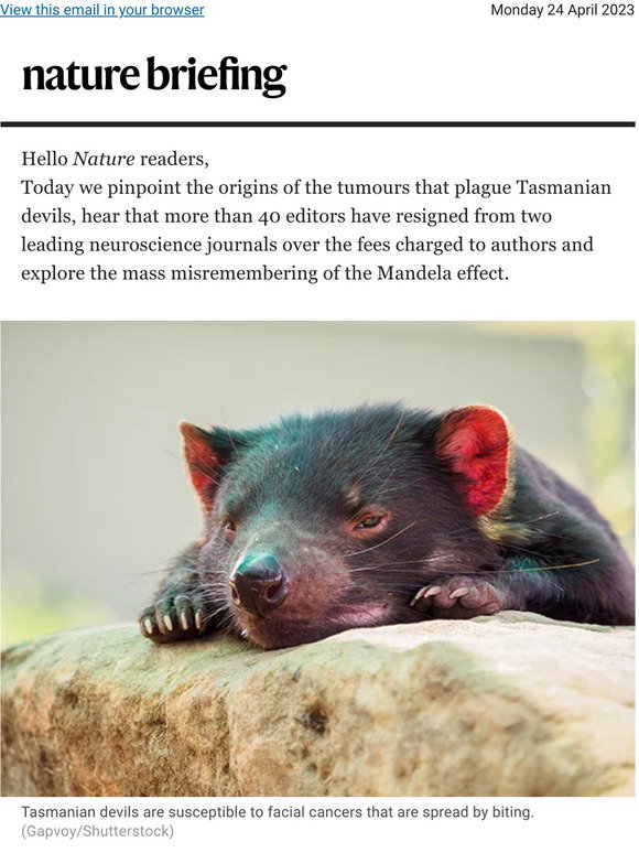Nature: Tasmanian devil facial tumours emerged a decade before ...