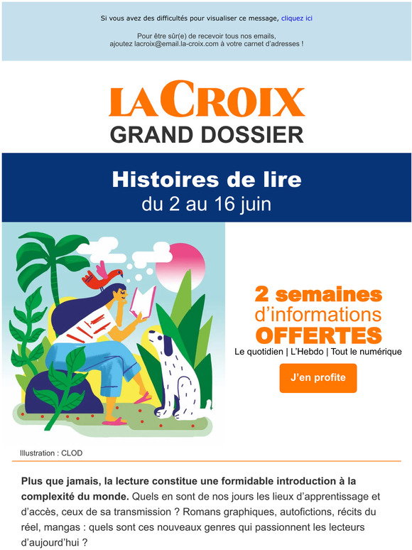 La Croix: Découvrez le grand dossier La Croix "Histoires de lire" | Milled