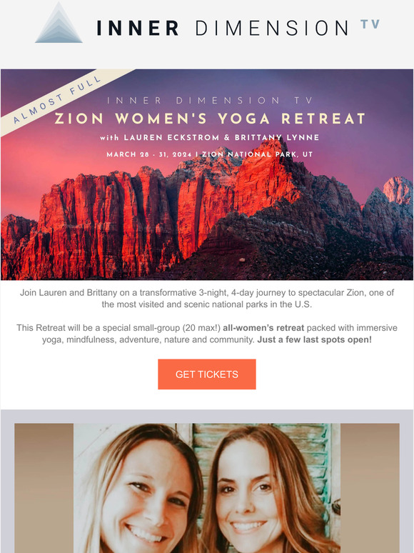 Inner Dimension TV: Our Zion Retreat is almost full! | Milled