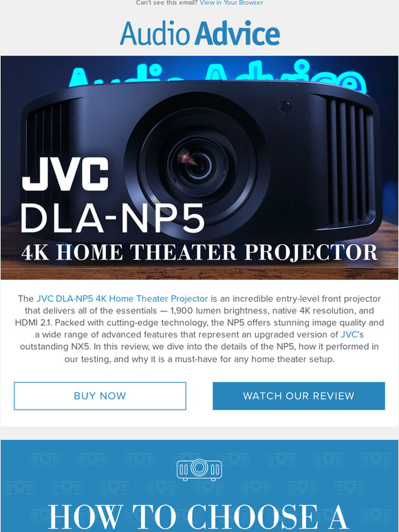 Audio Advice: JVC NP5 4K Projector Review: 1,900 lumens, native 4K ...