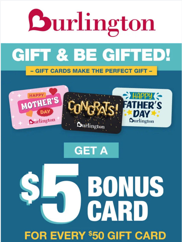Burlington: Bonus cards are back for Moms, Dads and Grads | Milled