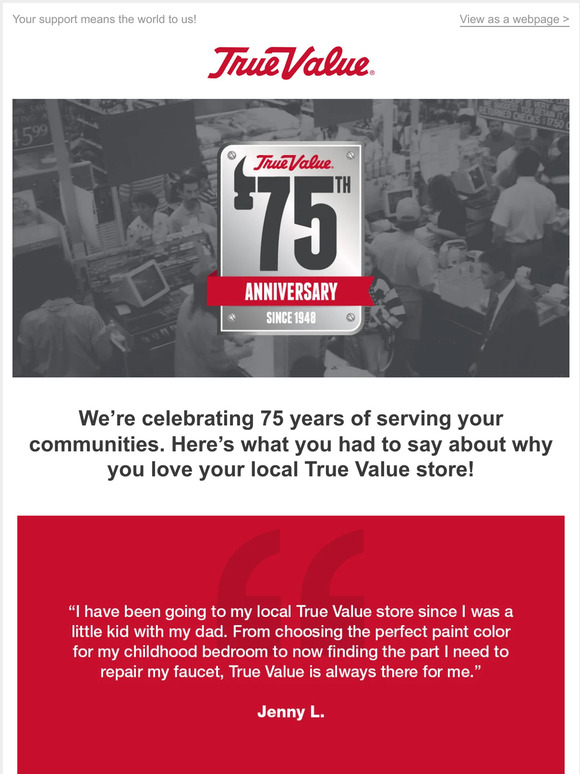 True Value: Thank you for 75 years of shopping local! | Milled