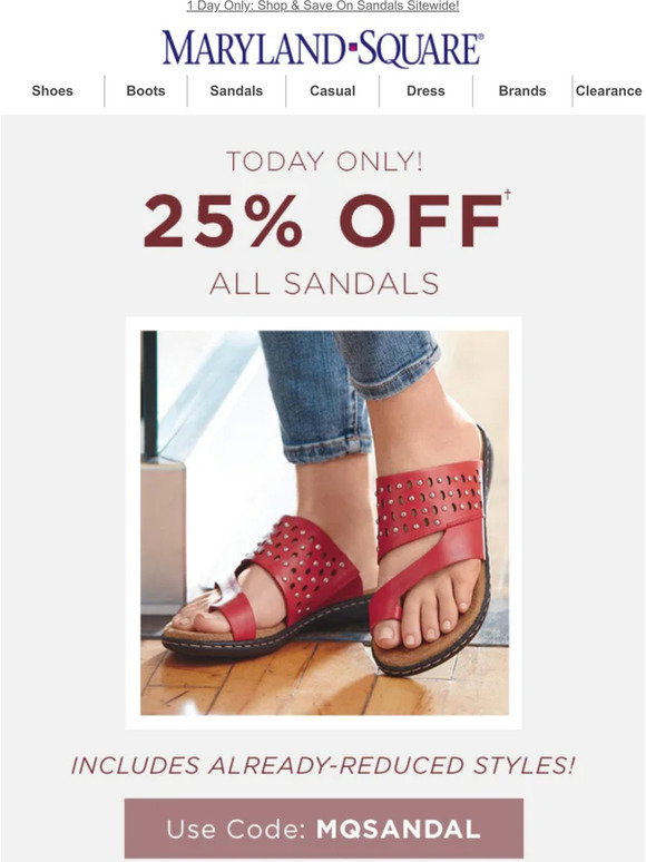 Maryland Square: Snatch Up These Sandals At 25% Off! | Milled