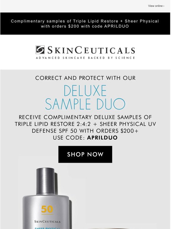 Skinceuticals: Restore Skin Lipids With Our Deluxe Sample Duo | Milled