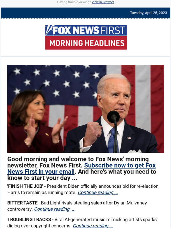 Fox News: President Biden launches 2024 re-election campaign | Milled