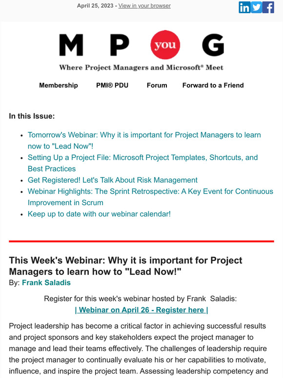 MPUG: Setting up a Project File - Templates, Shortcuts and Best ...