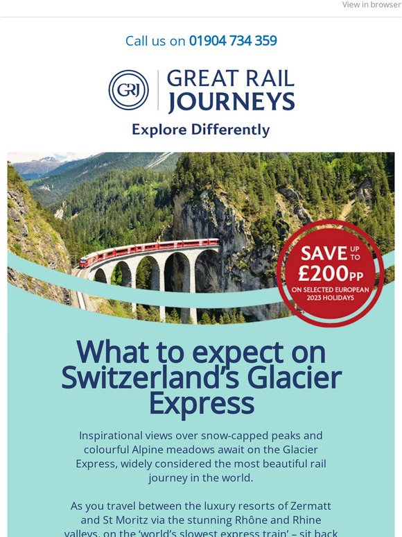Great Rail Journeys: Glacier Express: the most beautiful rail journey ...