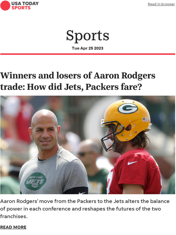 Usa Today Winners And Losers Of Aaron Rodgers Trade How Did Jets