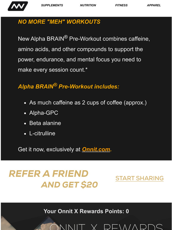 Onnit: Alpha BRAIN® Pre-Workout Is Here! | Milled