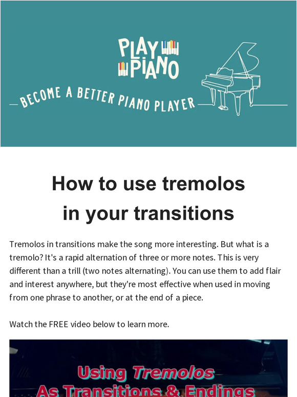 Play Piano: How to Use Tremolos in Musical Transitions | Milled