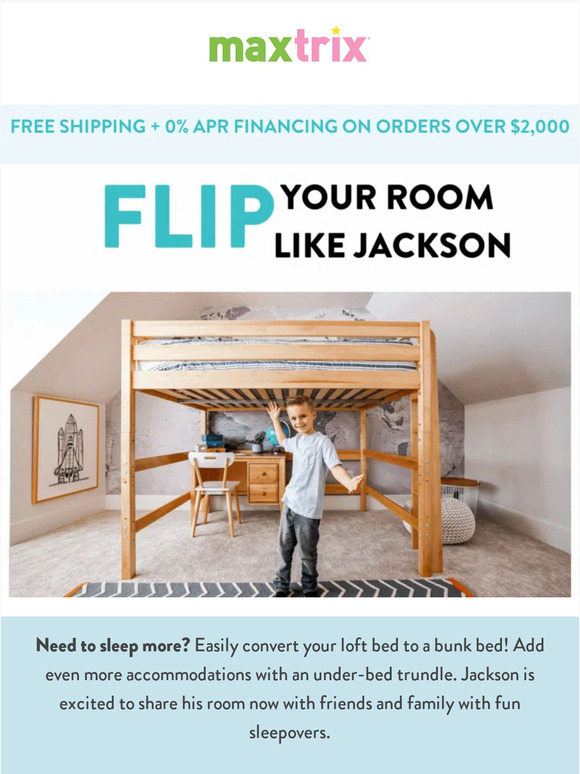 Maxtrix Kids Furniture: You'll Flip Over This Loft Turned Bunk Bed Room ...