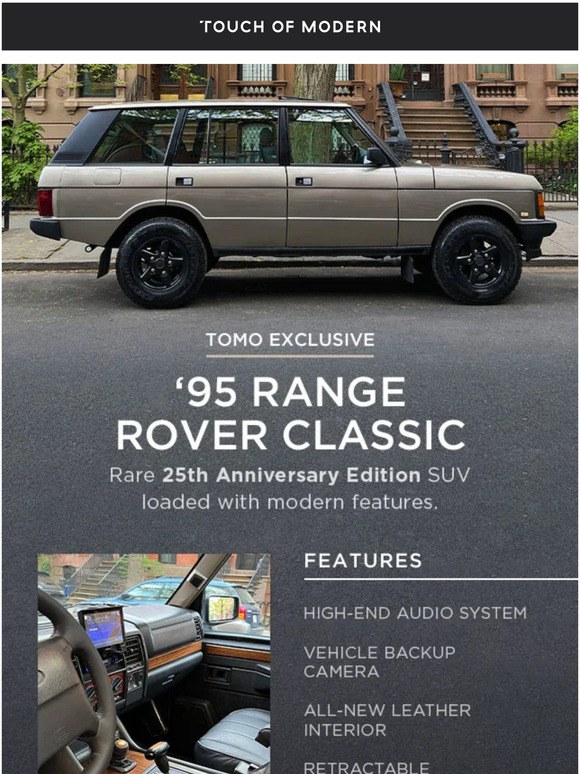 Touch of Modern: Rare ‘95 Range Rover Classic Bursting Through Your ...