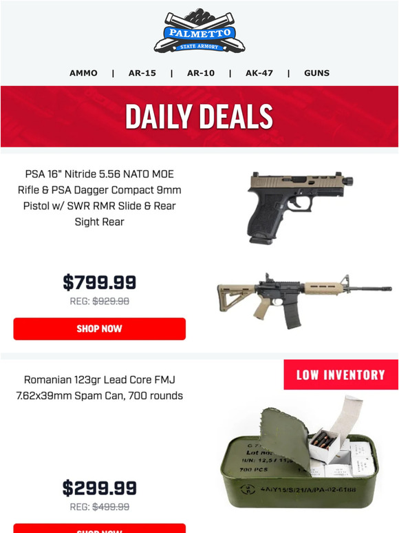 Palmetto State Armory: PSA SWR RMR Dagger Compact Pistol & MOE EPT ...