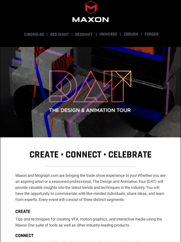 Maxon: The Design and Animation Tour – Coming to You! | Milled