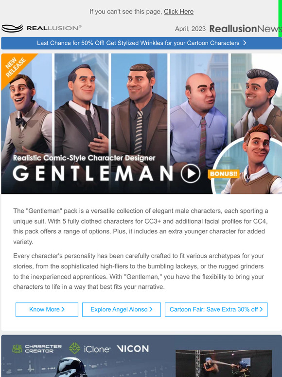 Reallusion: Newly Added Cartoon Characters! Meet Our Dapper Gentlemen ...