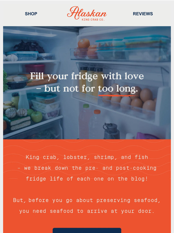 Alaskan King Crab Co.: What's the Fridge-Life of Seafood? | Milled