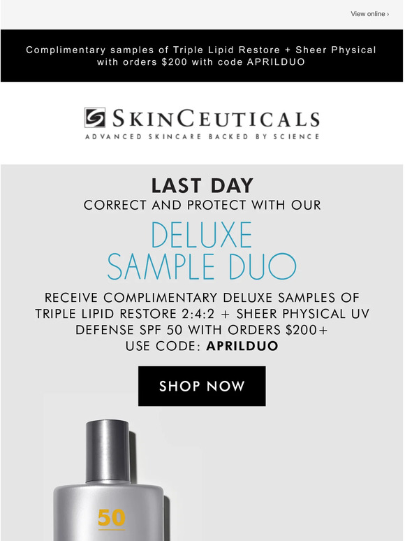 Skinceuticals: Last Chance to Restore Skin Lipids | Milled