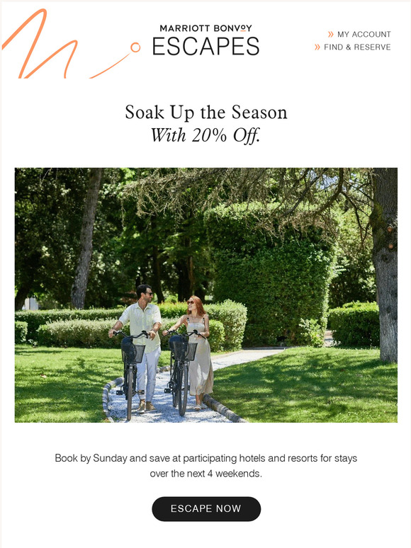 Marriott: Want 20% Off Your Next Escape? | Milled