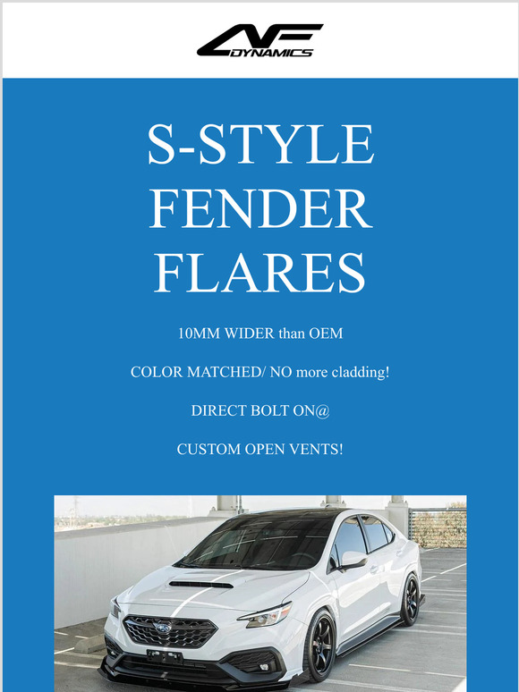 AeroFlow Dynamics: 2022-2023 SUBARU WRX FENDER FLARE REPLACEMENTS ARE HERE! | Milled