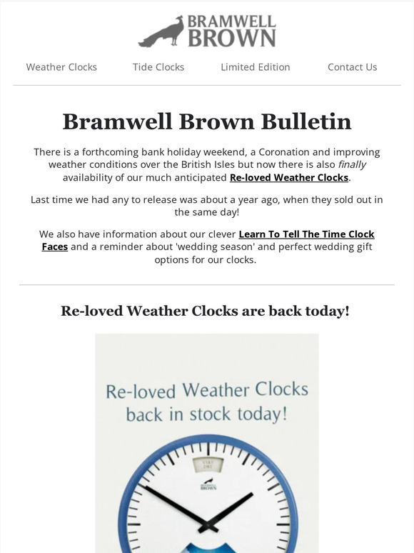 Bramwell Brown: Re-loved Clocks are back... | Milled