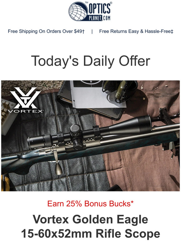 OpticsPlanet: 25% Bonus Bucks - Vortex Golden Eagle Rifle Scope | Milled