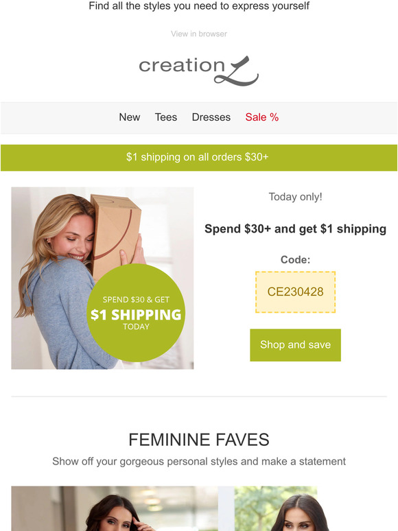 Creation L: Put your best look forward and enjoy $1 shipping! 🛍️ | Milled