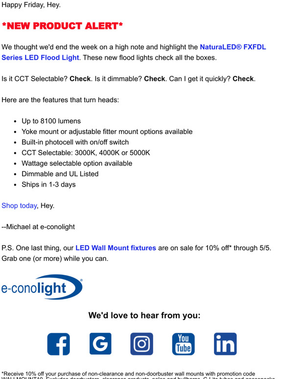 e-conolight.com: Choose an LED Flood Light that lasts years | Milled