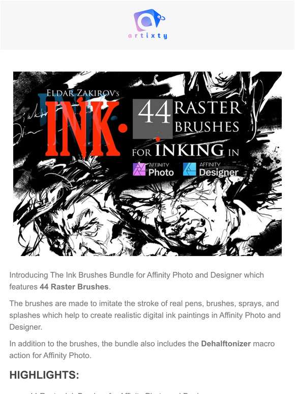 Artixty: The Ink Brushes Bundle for Affinity Photo and Designer Is Here ...