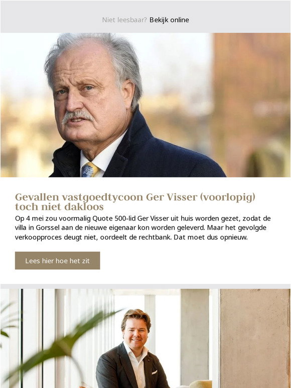 Quote: Gevallen vastgoedtycoon Ger Visser nog niet dakloos & Personeel ...
